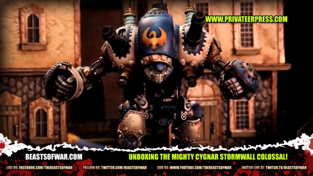 Unboxing the Mighty Cygnar Stormwall Colossal for Warmachine ...