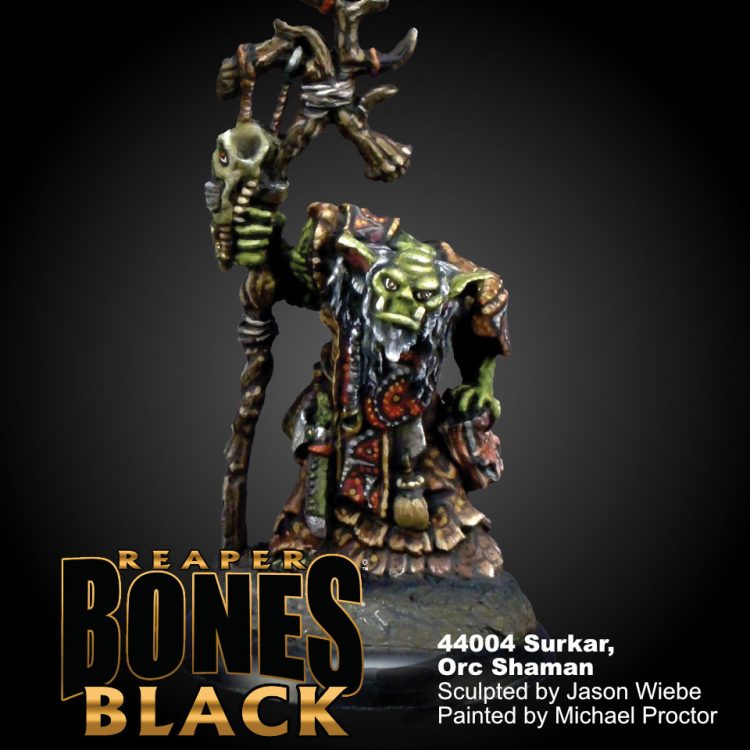 April’s Reaper Bones Black Orc Shaman Conjures Magical Forces ...
