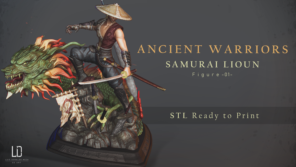 ANCIENT WARRIORS – SAMURAI LIOUN – Figure 01 – 3D Print STL ...