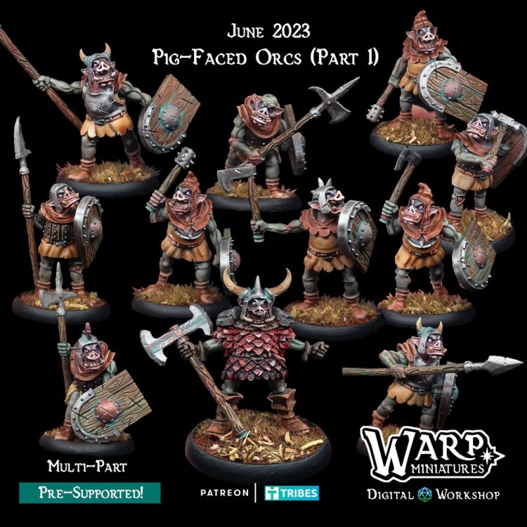 Warp Miniatures Muster An Army Of 3D Printable Pig-Faced Orcs ...