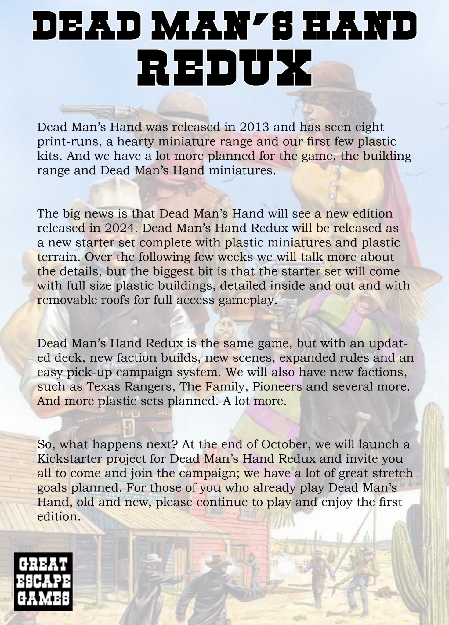 Great Escape Announce A NEW Old West; Dead Man’s Hand Redux ...