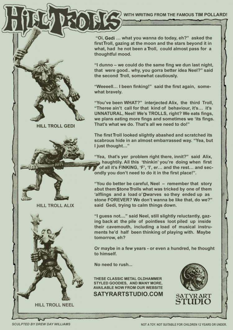 They Have A Hill Troll! New Oldhammer Sculpts From Satyr Art ...
