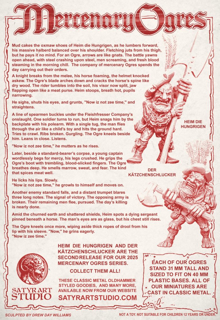 Mighty Dwarves & Mercenary Ogres From Satyr Art Studio – OnTableTop ...