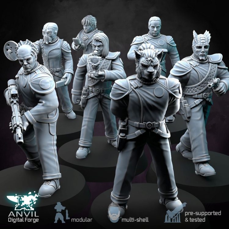 Grab Yourself A 28mm Sci-Fi Bridge Crew From Anvil Industry ...